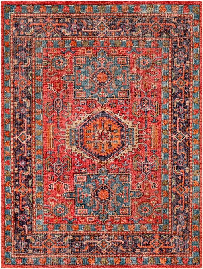 Red 80% Wool, 20% Cotton Traditional Rug | Livabliss – Rug Outlet USA